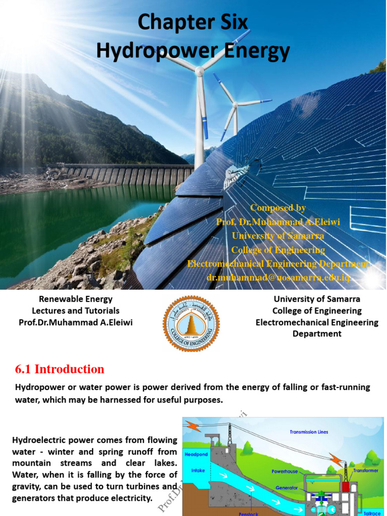 Chapter Six Renewable Energy - Hydropower | PDF | Hydroelectricity ...
