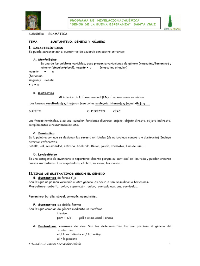 EL SUSTANTIVO _6 | PDF | Adjetivo | Sustantivo