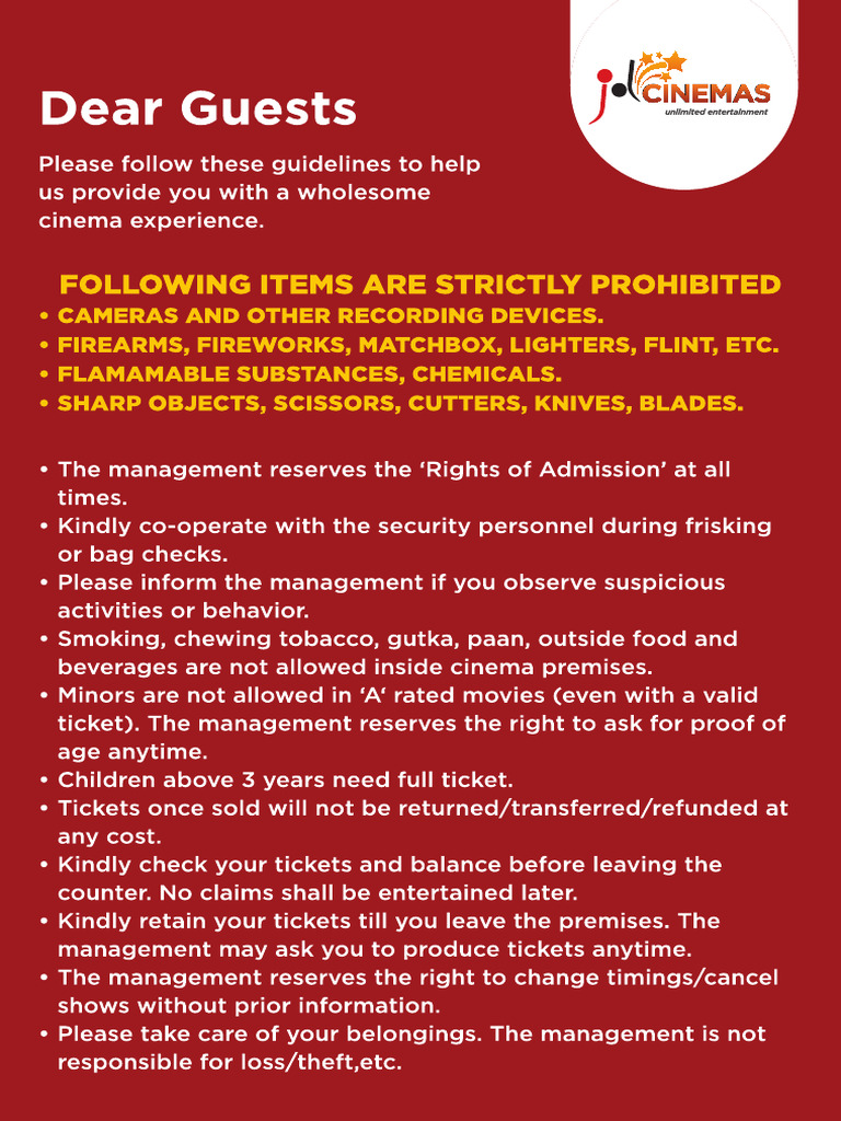 General Guidelines Cinema | PDF