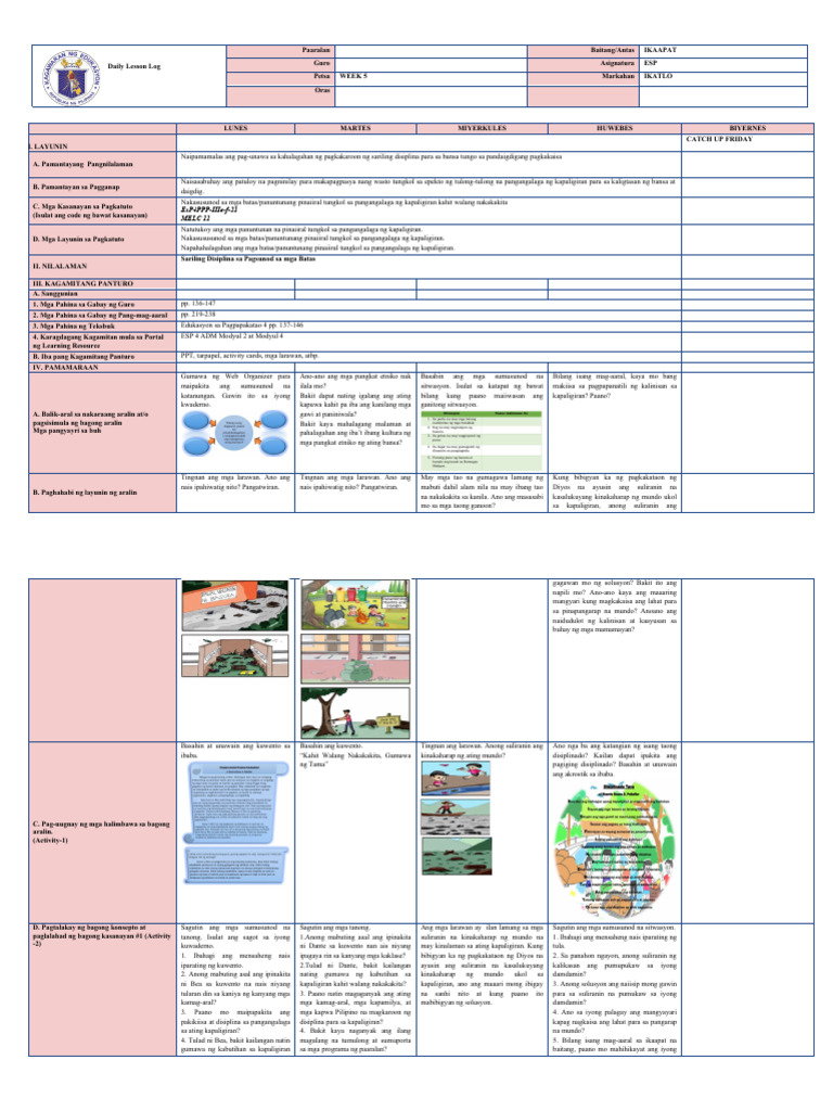Q3 Esp 4 DLL Week 5 | PDF