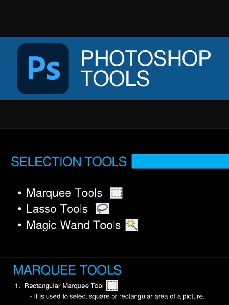 Photoshop-Tools | PDF | Adobe Photoshop | Image Editing