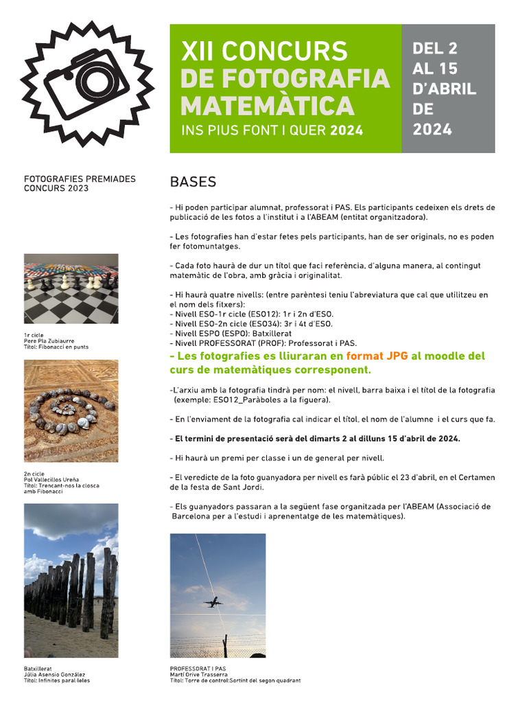 Cartell Concurs Fotografia MATEMATICA 2024 | PDF