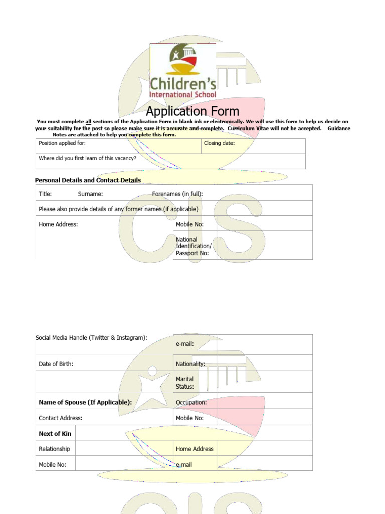 CIS Application Form (Expats) | PDF | Justice | Crime & Violence