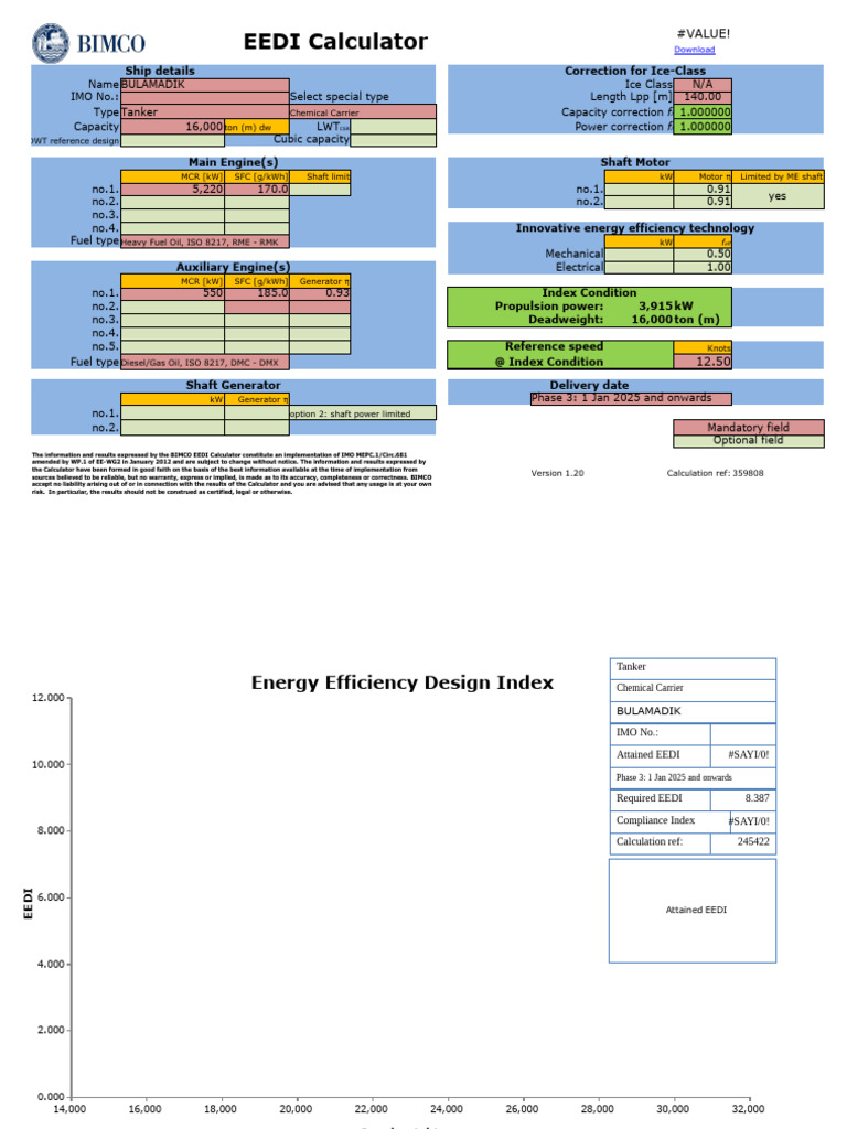 EEDI Calculator for Tanker Compliance | PDF | Marine Propulsion | Engines