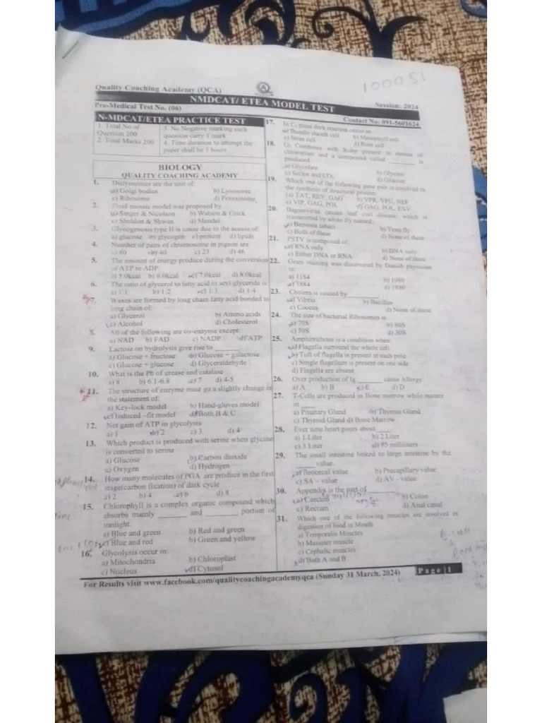 MDCAt ETEA Model | PDF