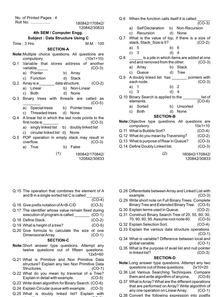 Computer 4 Sem Data Structure Using C V2 180842 2023 1 Pdf Queue Abstract Data Type