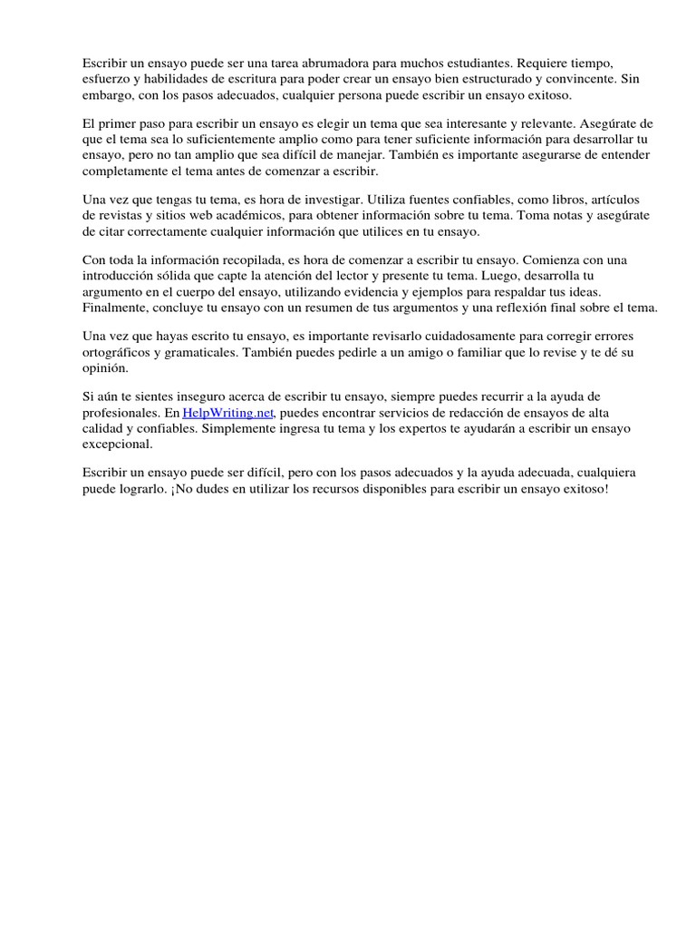 Cómo Escribir Un Ensayo Paso A Paso | PDF | Scribd | Websites