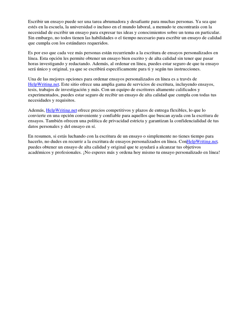 Ensayos Personalizados en Línea | PDF | Ensayos | Comunicación escrita