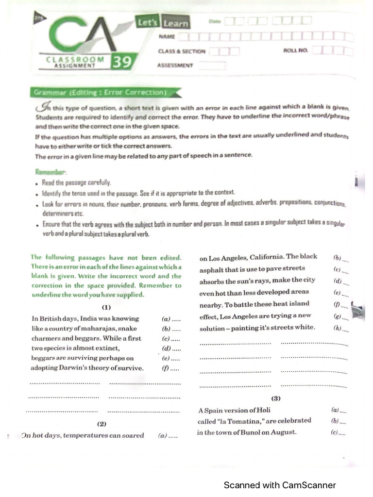 Editing Errors | PDF