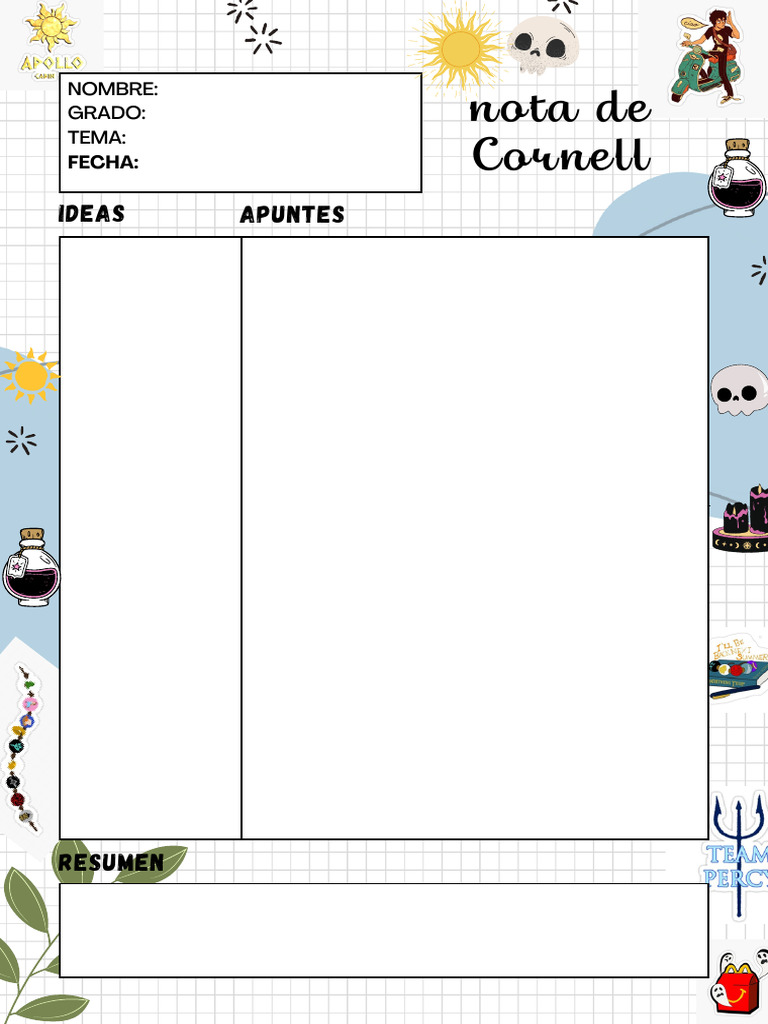 Cornell Note-Taking Digital and Printable Worksheet in Colourful Pastel ...