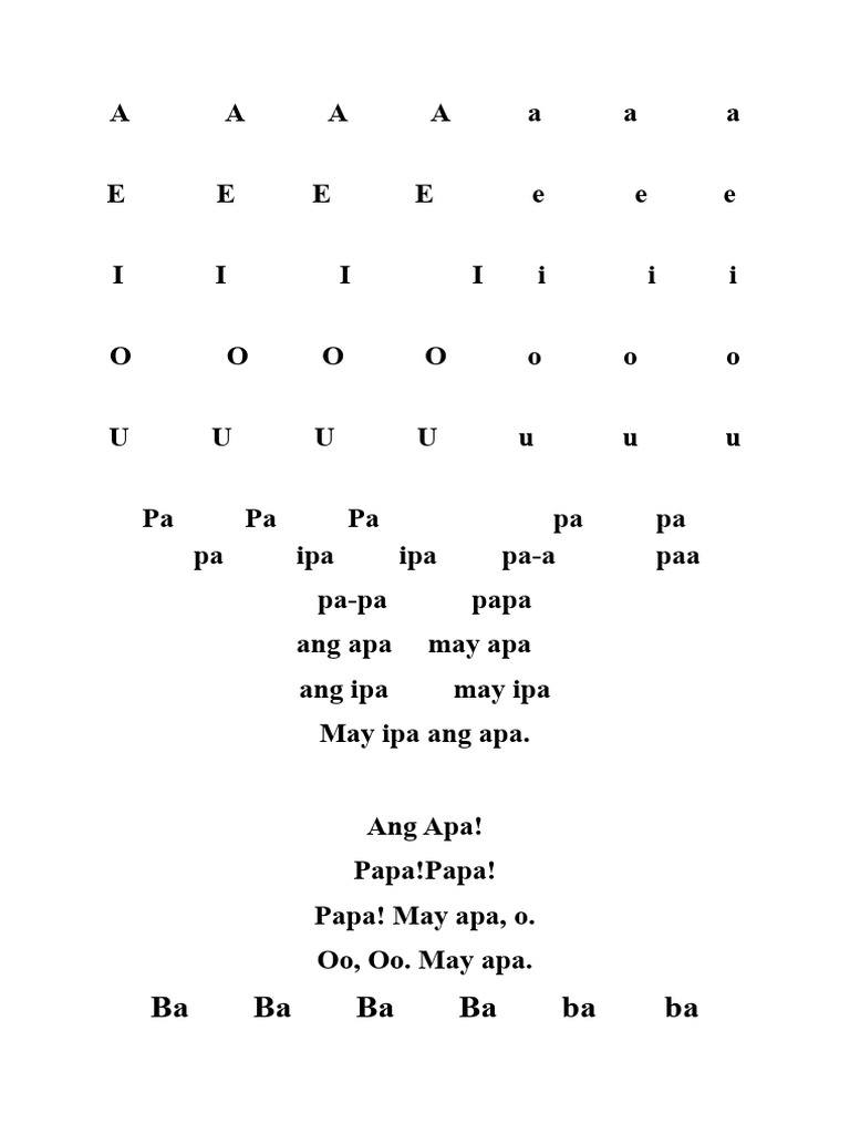 Filipino Pagbasa 1 | PDF