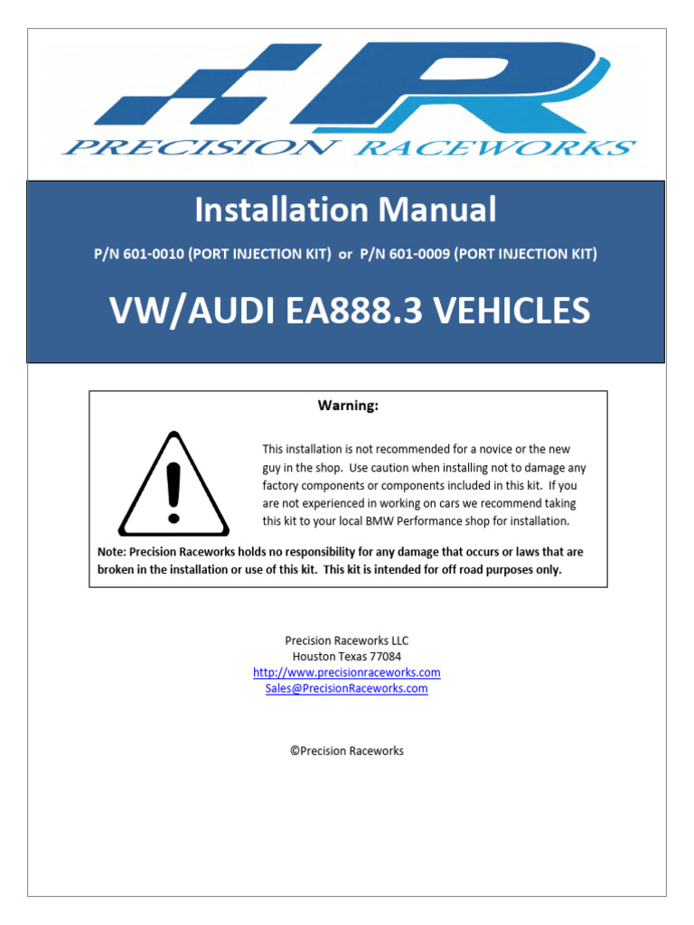 EA888.3 Port Injection Install Guide r2 | PDF | Fuel Injection | Electrical Connector