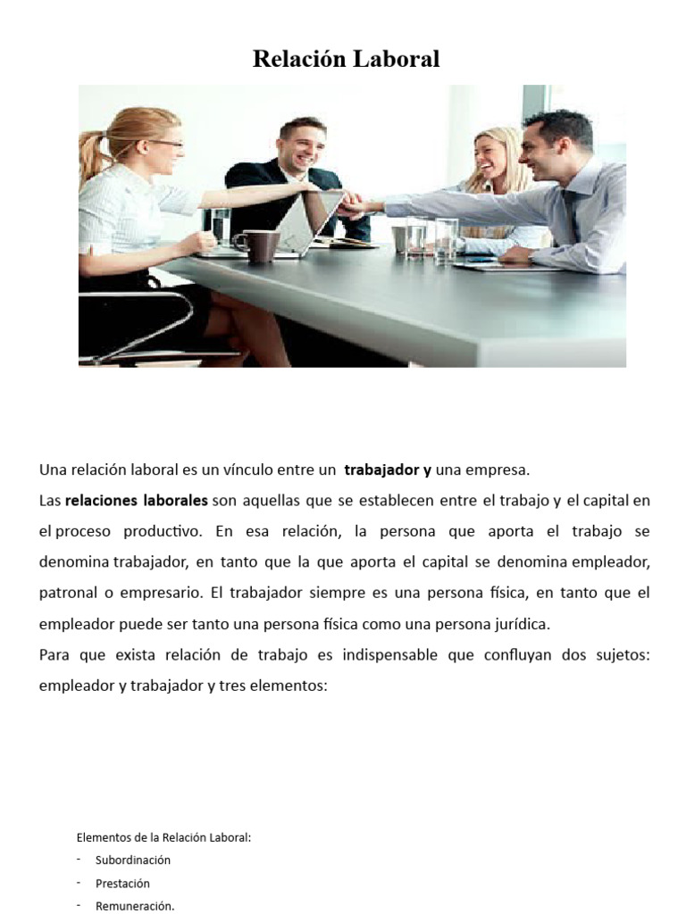 5.1La Relación Laboral.elementos | PDF