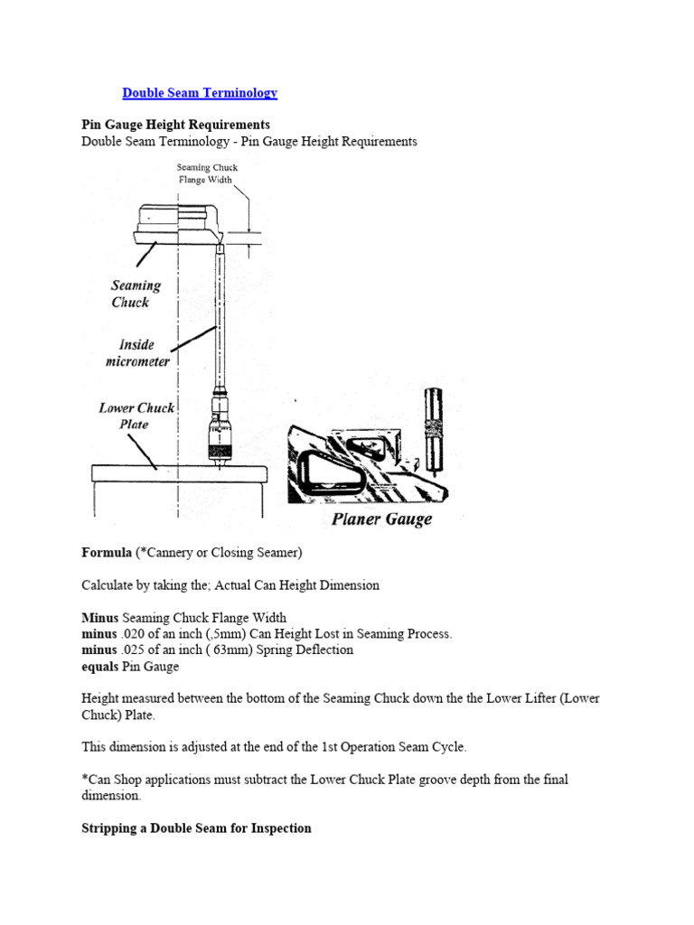 Double Seam Terminology............ | PDF