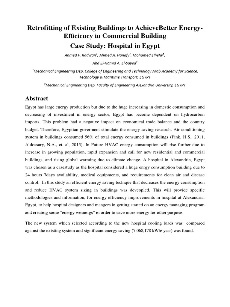 Retrofitting of Existing Buildings To Achieve Better Energy Efficiency in Commercial Building ...