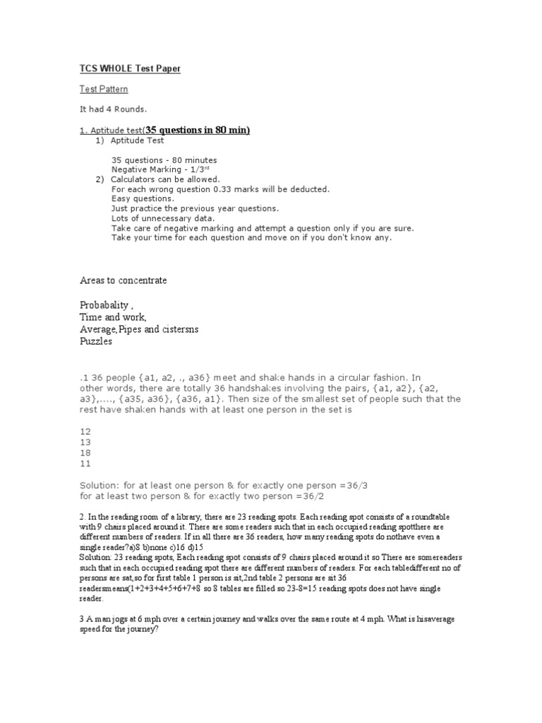 Tcs Whole Test Paper | PDF | Perfume | Computing And Information Technology
