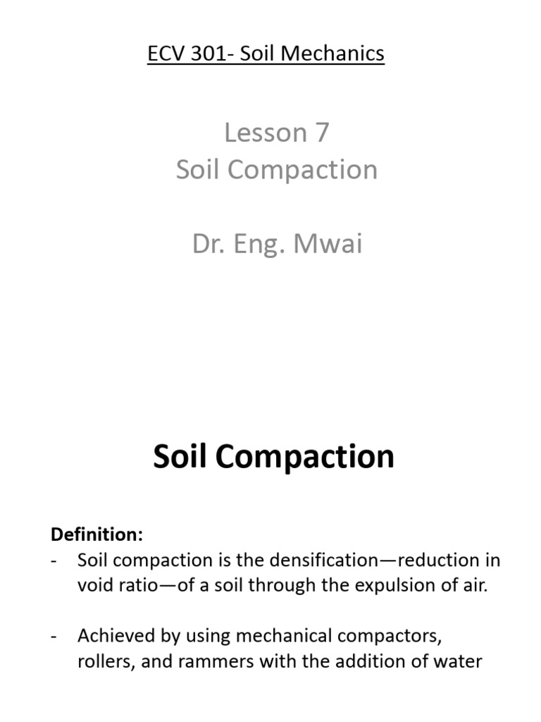 Soil Compaction CLASS NOTES | PDF | Earth Sciences | Soil