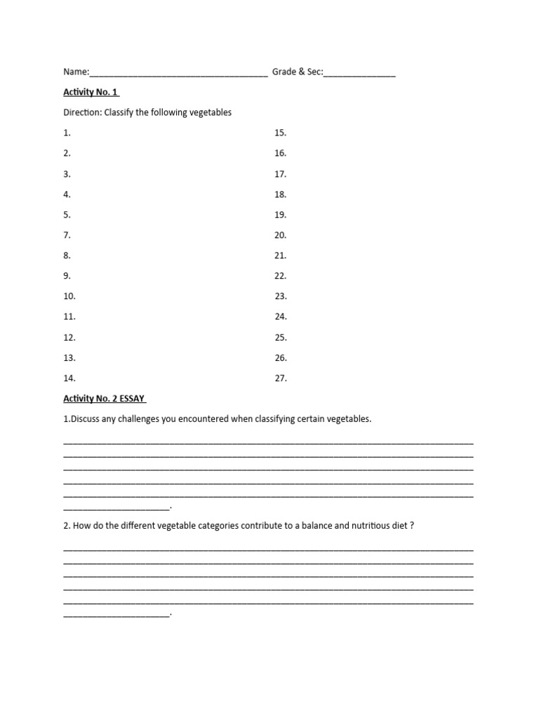 Cookery Worksheet | PDF