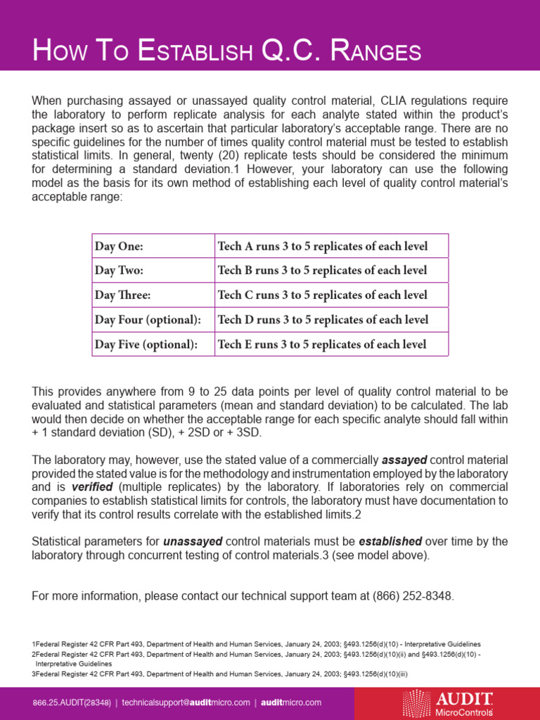How To Establish QC Ranges | Download Free PDF | Assay | Standard Deviation