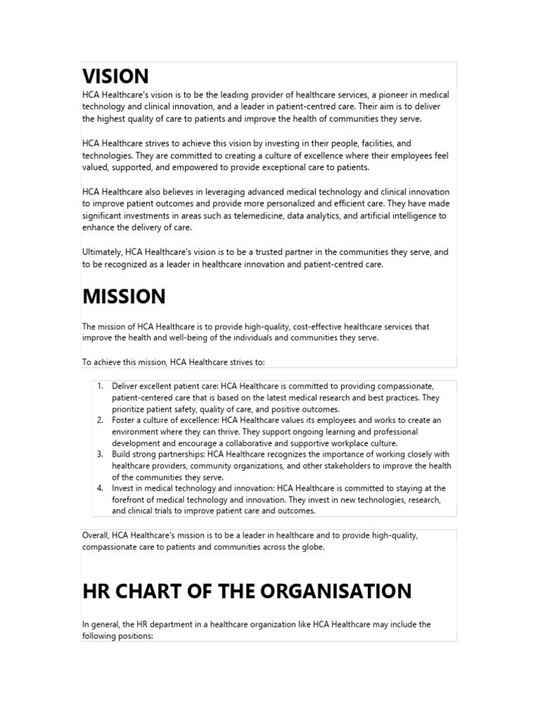 Hca Healthcare Assignment | PDF | Human Resources | Health Care
