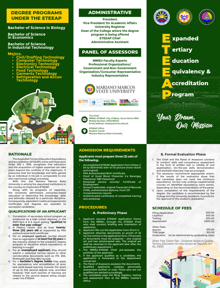 ETEEAP Brochure | PDF | Academic Degree | Educational Stages