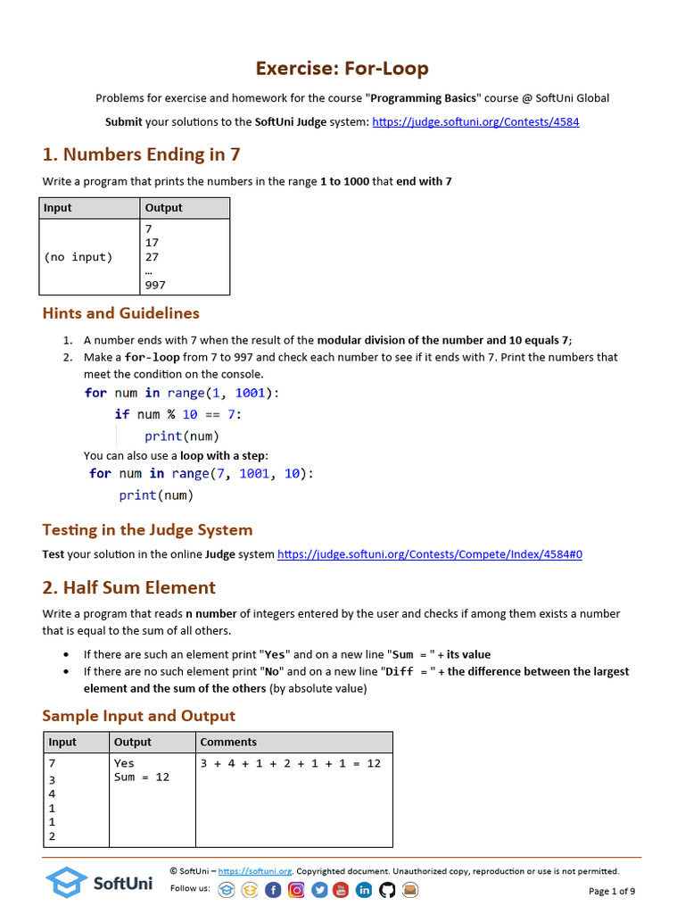 04.PB Python For Loop Exercise | PDF | Computing | Mathematics 04.PB Python For Loop Exercise | PDF | Computing | Mathematics