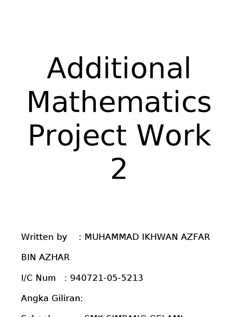 Add Math Project | PDF | Cakes | Baking