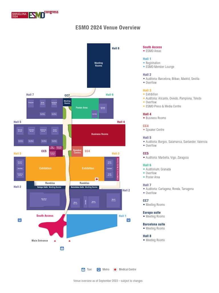 ESMO 2024 Venue Layout Details | PDF | Theatre | Entertainment Venues