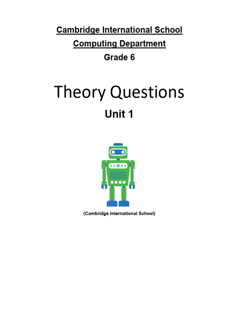 Computing Grade 6 Unit 1 Theory Questions | PDF | Robot | Robotics