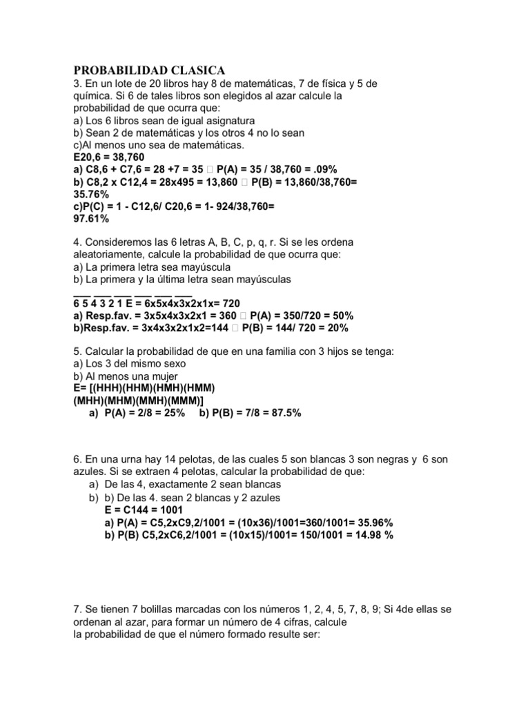 Probabilidad Clasica | PDF