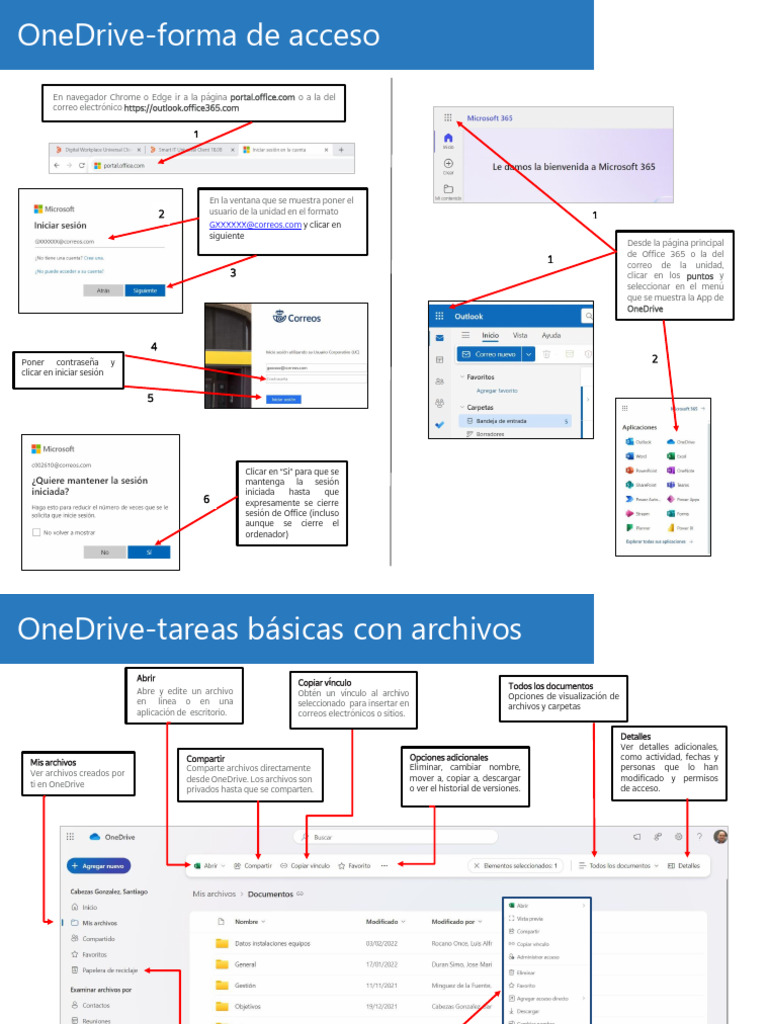 Guía de acceso y uso de OneDrive | PDF | Archivo de computadora ...