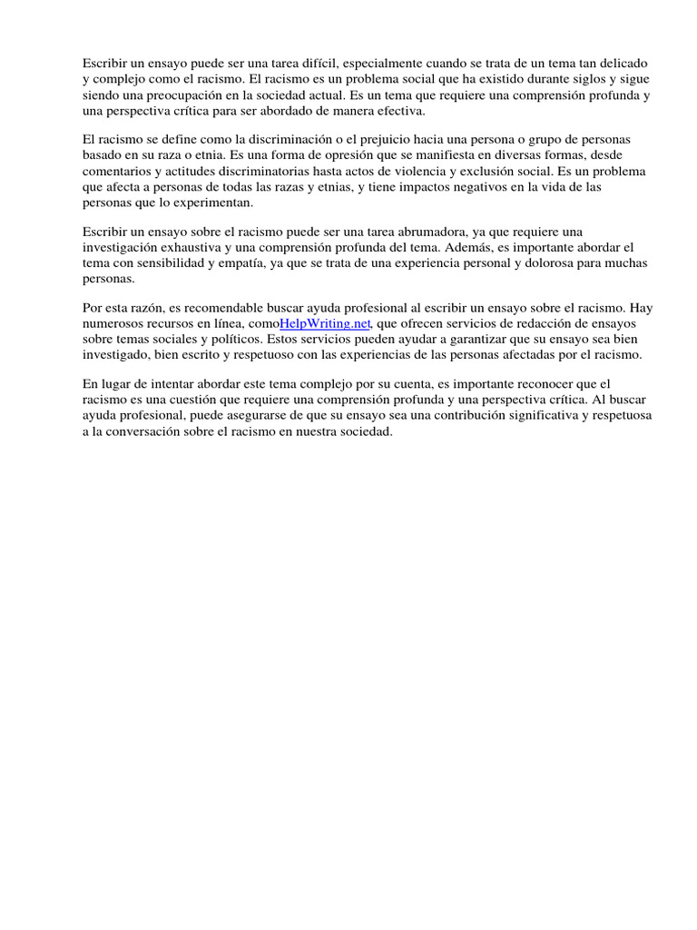 Definición de Racismo | PDF | Ensayos | Educación en artes liberales