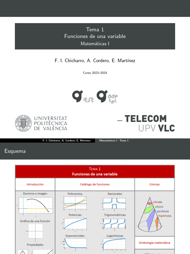 Tema 01 Funciones de una variable | PDF | Función (Matemáticas) | Álgebra