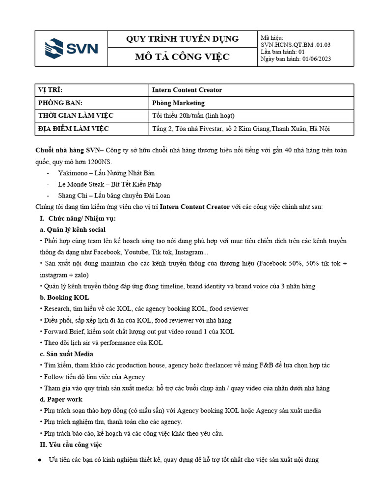 JD Intern Marketing | PDF