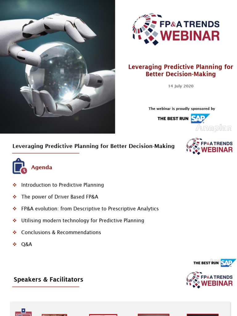 Jul 20 Webinar Predictive Planning Sap | Download Free PDF | Analytics | Predictive Analytics