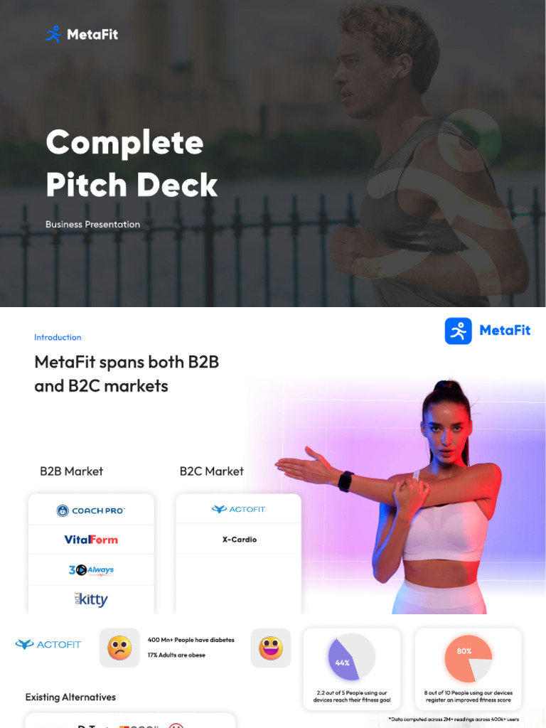 Metafit Pitch Deck | PDF | Mobile App | Physical Fitness