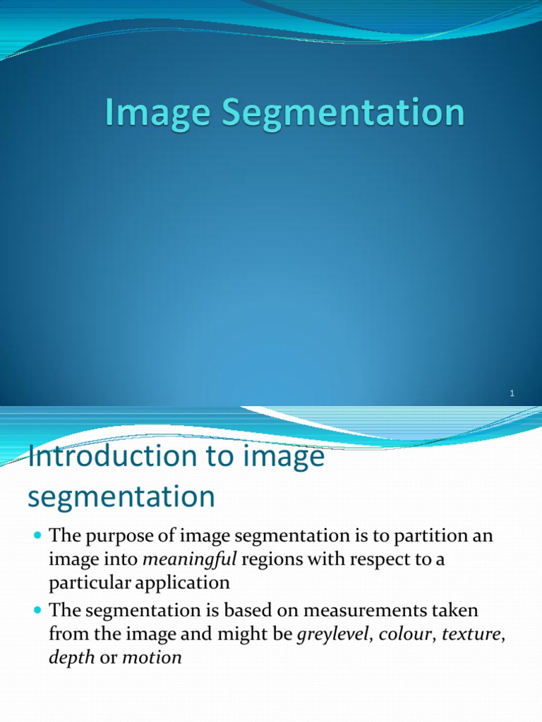 Image Segmentation | PDF | Image Segmentation | Areas Of Computer Science
