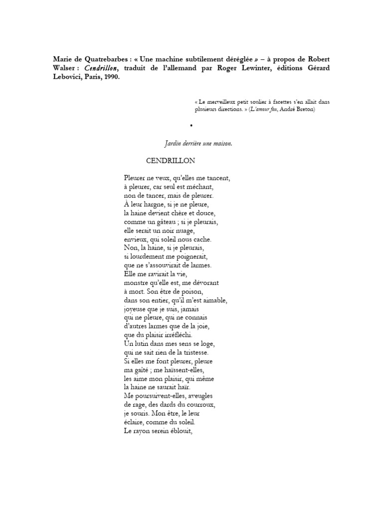 Cendrillon : Poésie et Réinvention du Conte | PDF | Poésie | Cendrillon