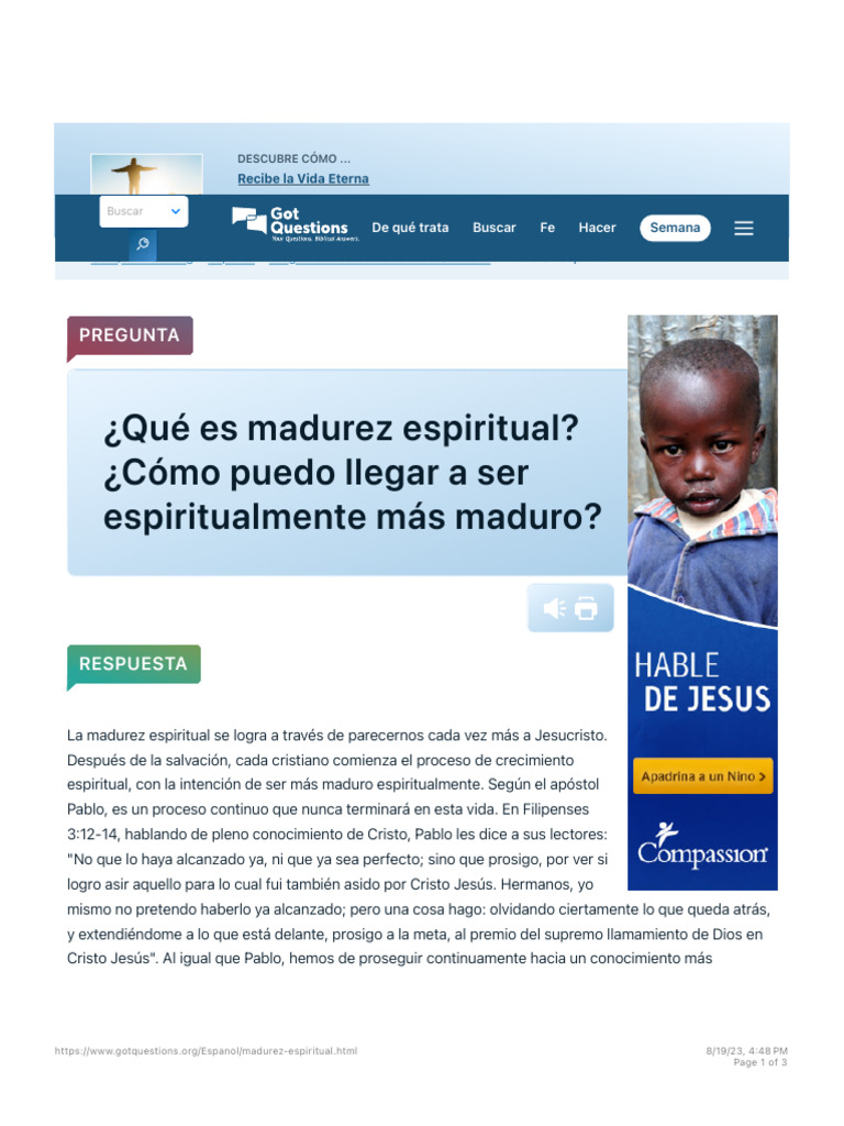 ¿Qué Es Madurez Espiritual ¿Cómo Puedo Llegar A Ser Espiritualmente Más ...