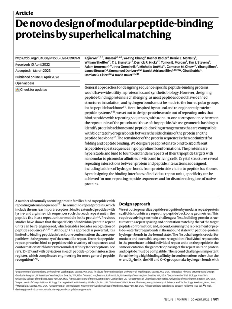 De novo design of modular peptide-binding proteins by superhelical ...