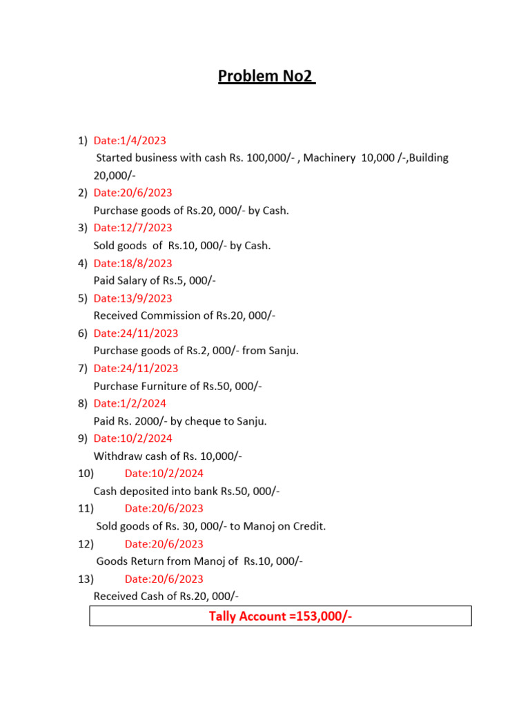 Prob No 2 | PDF | Banks | Cash