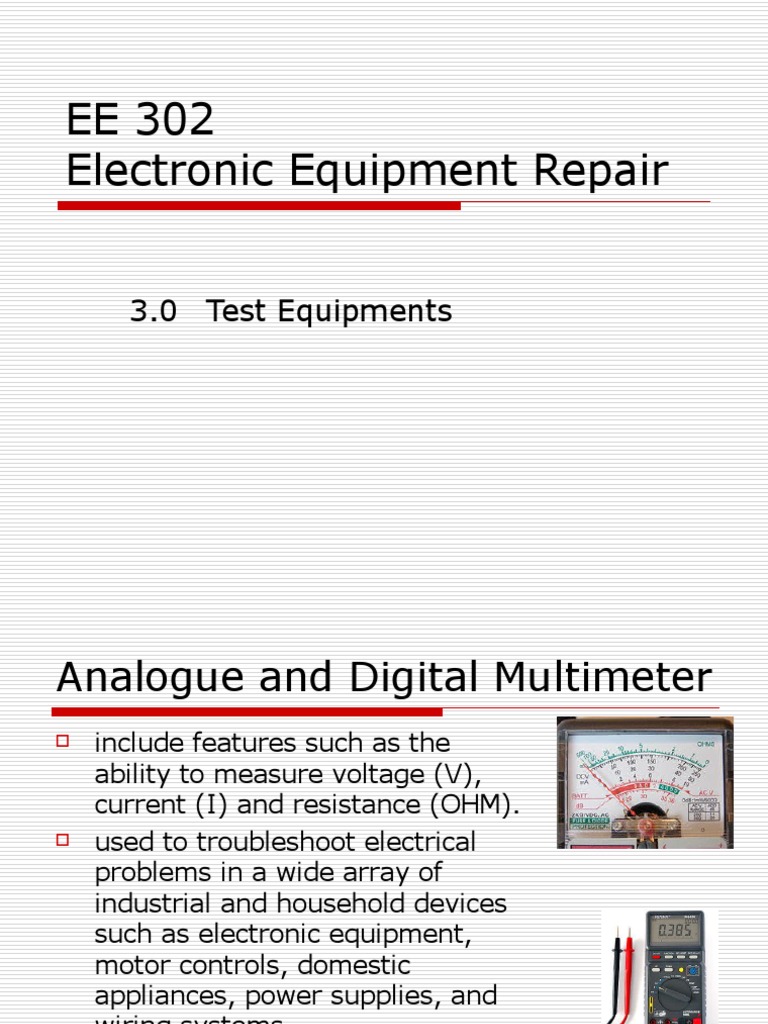 EE 302 Electronic Equipment Repair: 3.0 Test Equipments | PDF | Bipolar ...