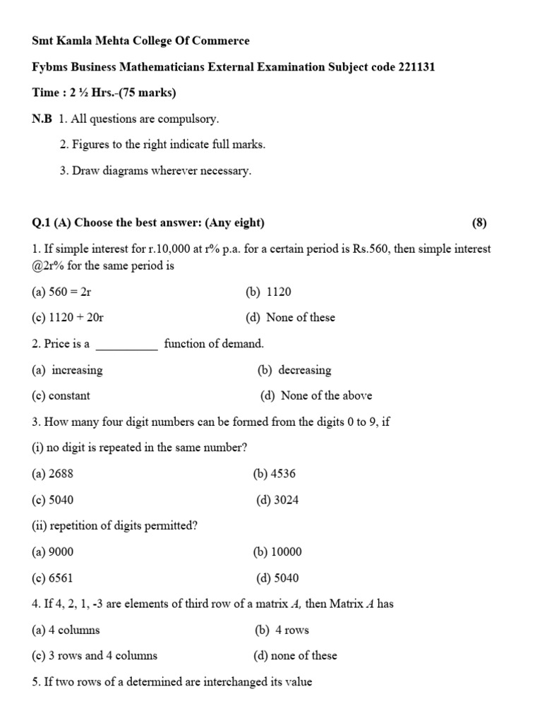 External 2 Bus - Math | PDF | Matrix (Mathematics) | Determinant