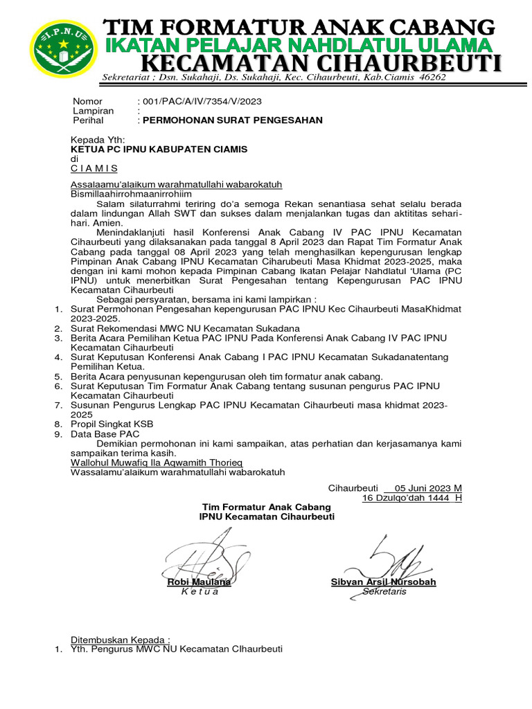 SP IPNU CHB Betul | PDF