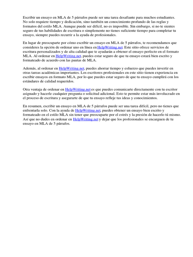 Cómo Escribir Un Ensayo en Mla de 5 Párrafos | PDF | Publishing | Websites