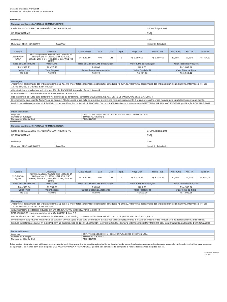 Invoice Mirror | PDF | Recibo