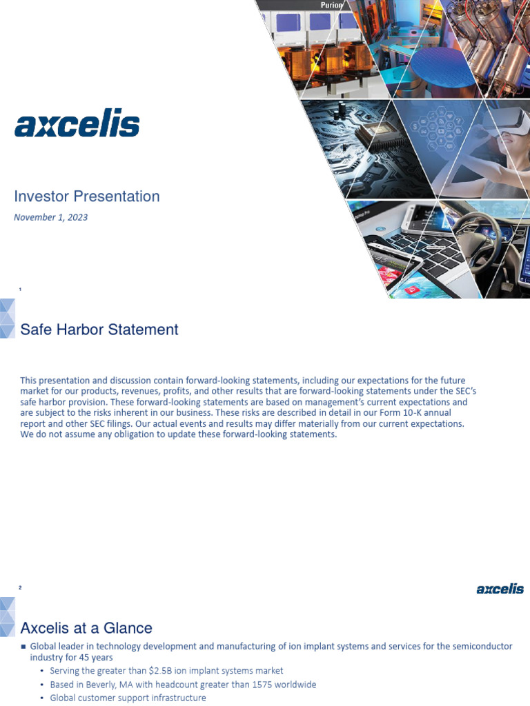 Axcelis IR Presentation - November - 1 - 2023 - FINAL | PDF ...