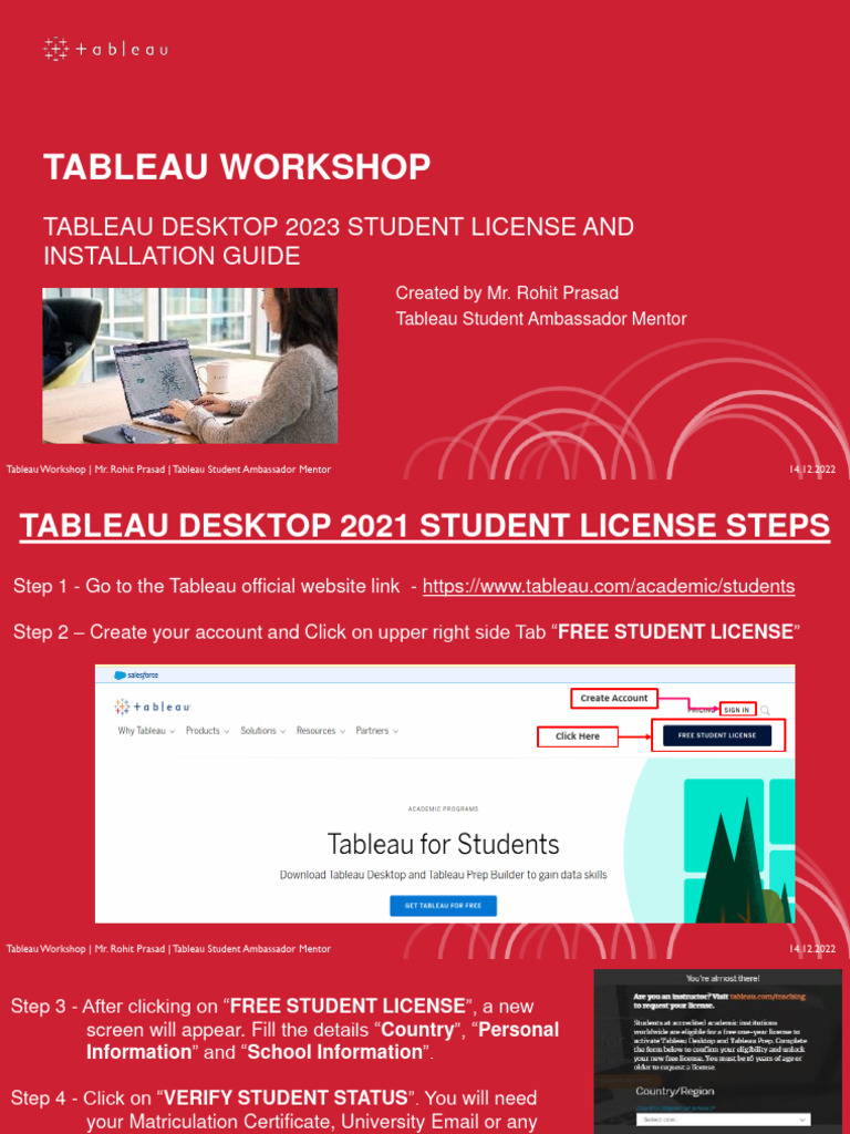 Tableau Desktop Student License Guide | PDF | Computing Platforms ...