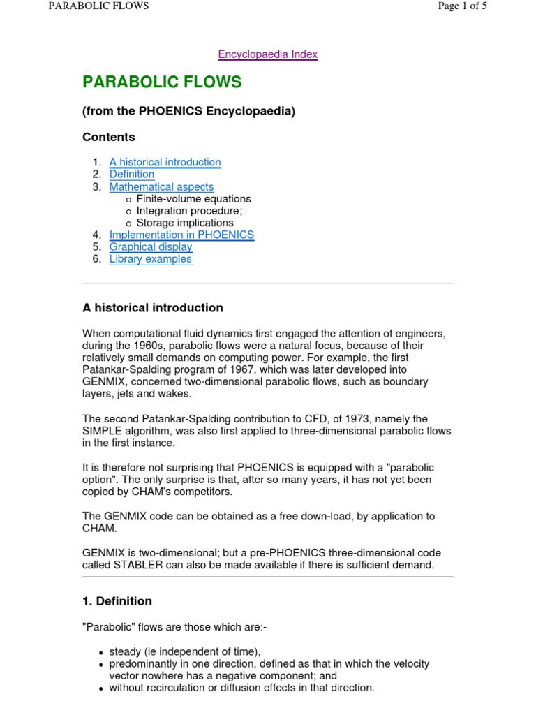 CFD Parabolic Flow Guide | PDF | Computational Fluid Dynamics | Fluid ...