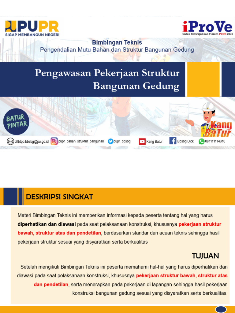 Materi Bimtek #2 - Pengawasan Pekerjaan Struktur Bangunan Gedung | PDF